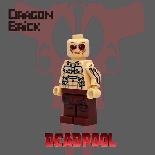 Dragon Brick Deadpool Custom Minifigure | Custom LEGO Minifigures