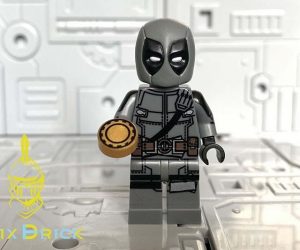 MaxBrick Grey Deadpool Custom Minifigure | Custom LEGO Minifigures